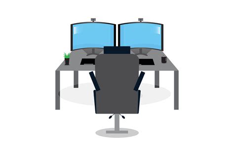 Computer Table Flat Vector Illustration 20560509 Vector Art At Vecteezy