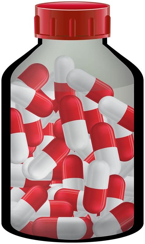 Red Medicine Bottle With Pills Capsules Png Clipart Best Web Clipart