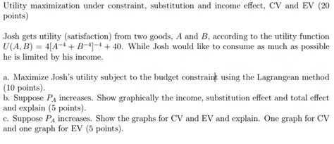 Solved Utility Maximization Under Constraint Substitution