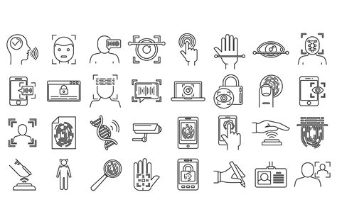 Modern Biometric Authentication Icons Graphic By Anatolir56 · Creative