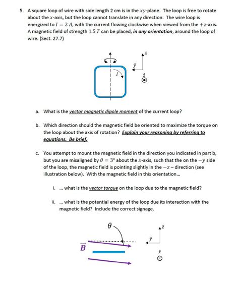 Solved A Square Loop Of Wire With Side Length Cm Is In Chegg