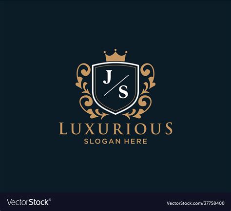 Initial Js Letter Royal Luxury Logo Template Vector Image