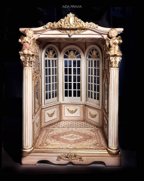 Gothic Window Diorama In Antique Glass Dome