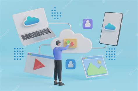 Premium Photo 3d Cloud Computer Server Data Storage Service Network System Database