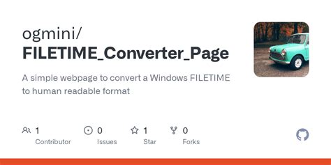 Github Ogminifiletimeconverterpage A Simple Webpage To Convert A