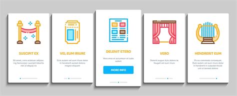 theatre equipment onboarding elements icons set vector 17350766 vector