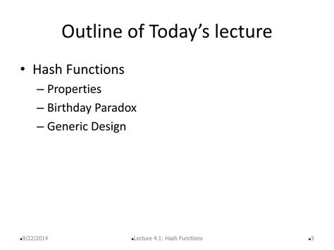 Ppt Lecture 41 Hash Functions Introduction Powerpoint Presentation