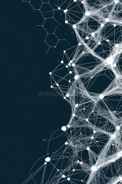 Abstract Network of Connections Representing Data Flow and Communication in a Technological ...