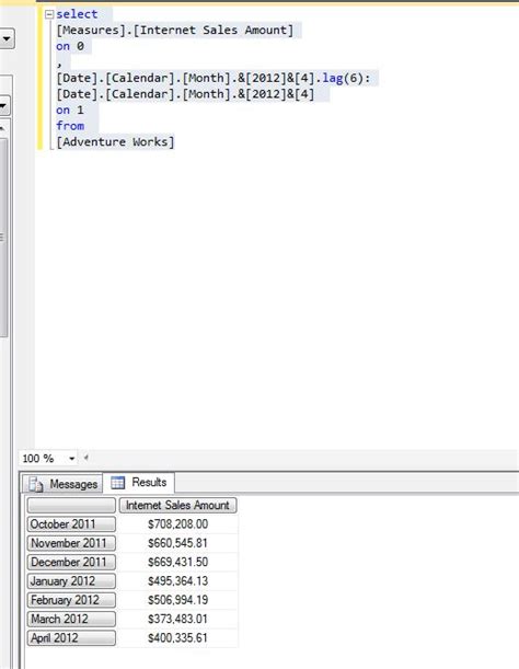 Powerbi How To Show Last Six Months Dataone Row For Each Month In Mdx Query Based On