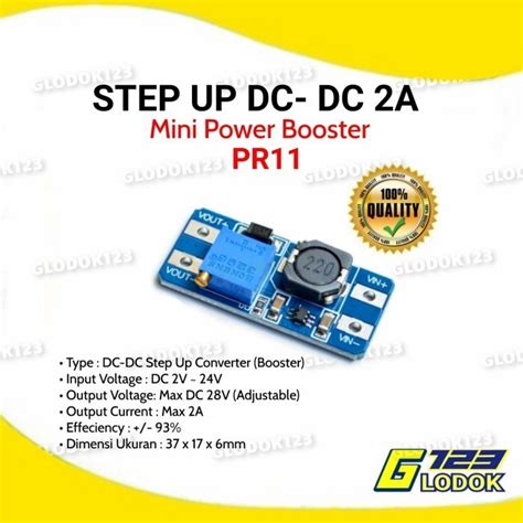 Jual Step Up Modul Mini Power Booster Converter Dc Dc 2a Penaik Tegangan Pr11 Shopee Indonesia