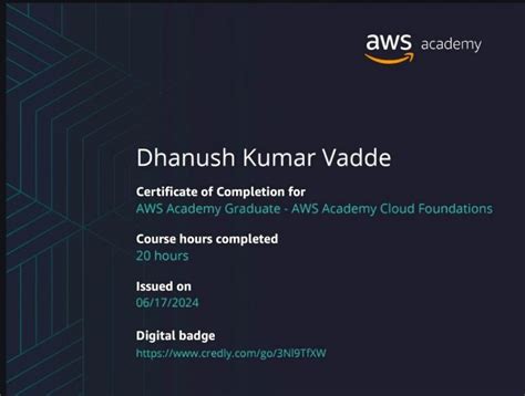 Dhanush Kumar Vadde On Linkedin Awsacademy Cloudfoundations