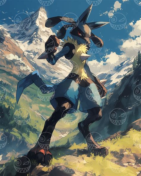 Ai Pokemon Poster Lucario Anime Art Bedroom Art Gamer Home Decor