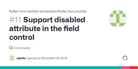 Support Disabled Attribute In The Field Control Issue Flutter Form Builder Ecosystem