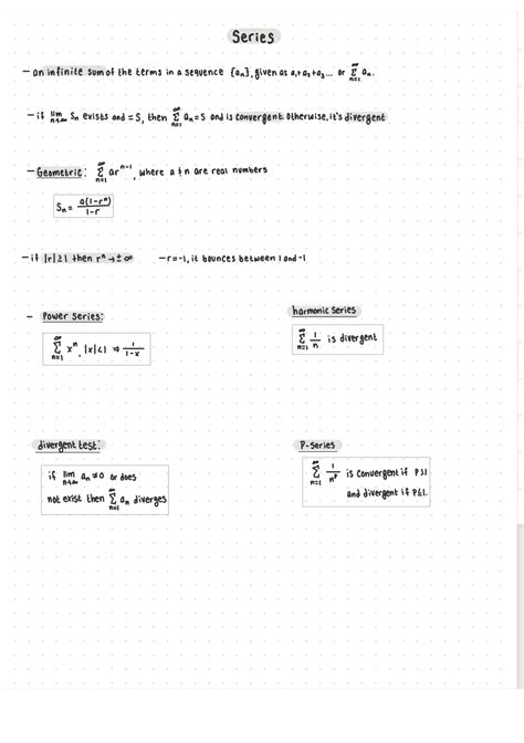Series And Their Tests Calculus 2 Math166 Math16600 Math166 Stuvia Us