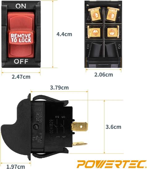 Powertec 71353 Safety Toggle Switch â€“ Dual Voltage 125 250v Premium