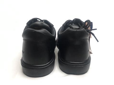 Genuine Grip Black Leather Slipoil Resistant Oxford Shoes Mens Size