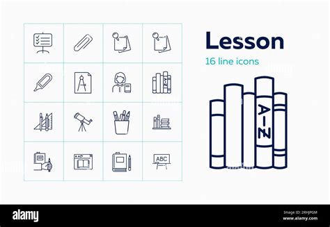 Lesson Icons Set Of Line Icons Stock Vector Image And Art Alamy