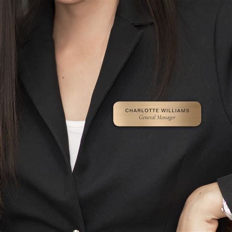 Elegant Gold Metallic Style Business Employee Name Tag Zazzle Name
