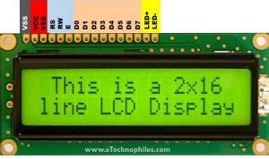 16x2 LCD Pinout, Datasheet, Dimensions & Commands
