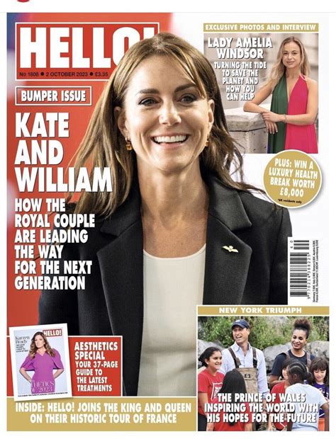 Hello Magazine Kate Middleton Cover 2 October 2023 Issue 1808