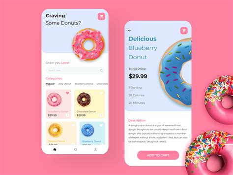 Donuts Mobile App Ui Ux Graphic By Attiqanaz603 · Creative Fabrica