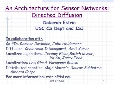 Ppt An Architecture For Sensor Networks Directed Diffusion