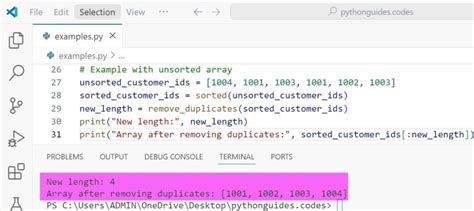 How To Remove Duplicates From A Sorted Array In Python