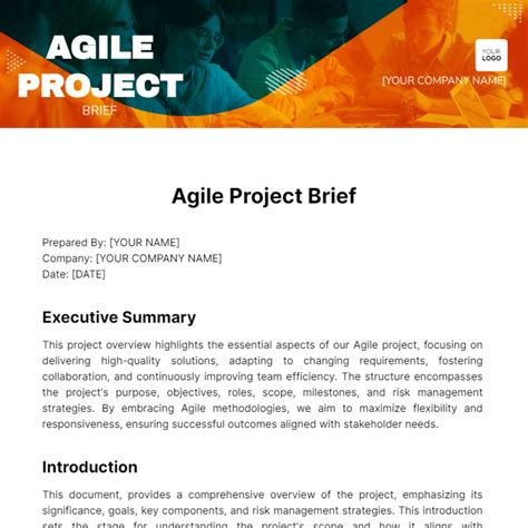 Free Agile Project Brief Template To Edit Online