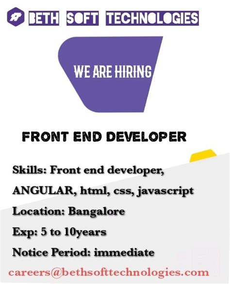 Meerasree R On Linkedin Immediatehiring Angular Frontenddeveloper Bangalore