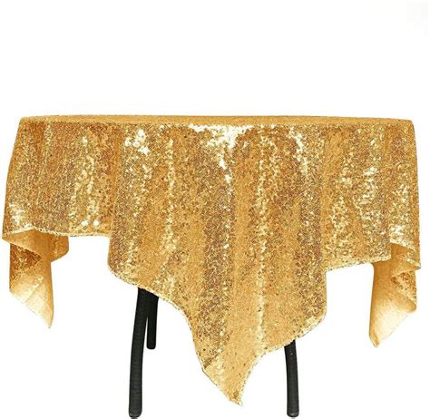 Moukeren 10 Pcs 50x50 Square Sequin Tablecloth Glitter Tablecloth Overlays