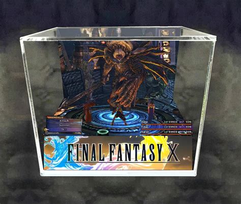 Final Fantasy X Cube Diorama 3d Videogame T For Gamer Shadow