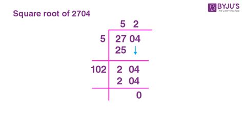 Square Root Of 2704 How To Find Square Root Of 2704