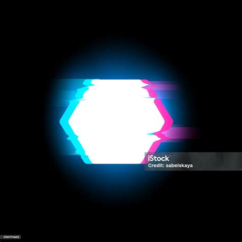 네온 핑크와 블루 육각형 결함 프레임 벡터 일러스트 레이 션 개성 개념에 대한 스톡 벡터 아트 및 기타 이미지 개성 개념