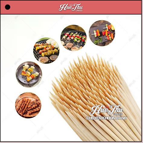 Que Xiên Tre 15cm 500 Cái Tăm Xiên Nướng Thịt Khoai Tây Lốc Xoáy