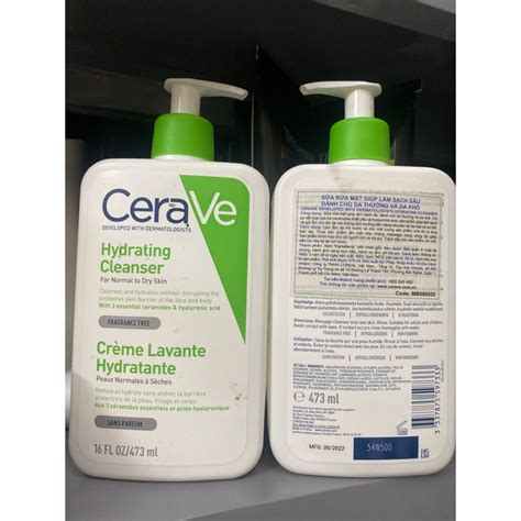 Sữa Rửa Mặt Ceravee Hydrating Cleanser Giúp Làm Sạch Và Cấp Ẩm Dành Cho