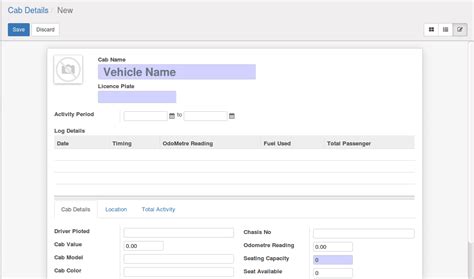 cab booking management system in odoo