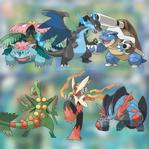 Pokemon Mega Kanto Starters