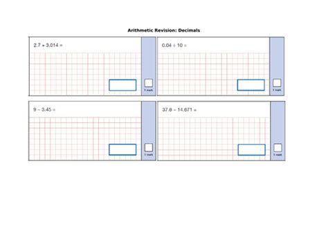 Arithmetic Practice Year 6 Teaching Resources