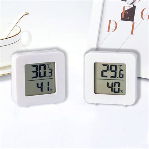2pcs Mini Indoor Temperature And Humidity Meter Digital Display Home Thermoometer Hygrometer