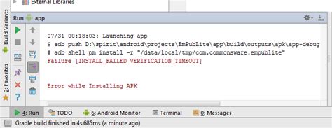 Android Installation Failed With Message Installfailedverification