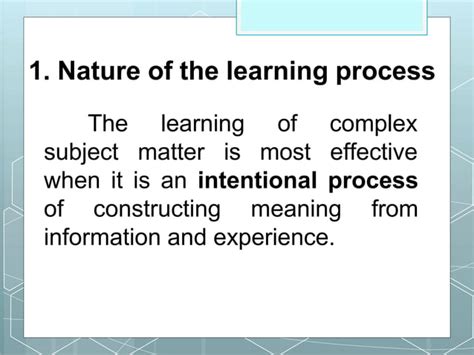 The 14 Learner Centered Principles Are Classified Into Four Categories 1 Metacognitive And