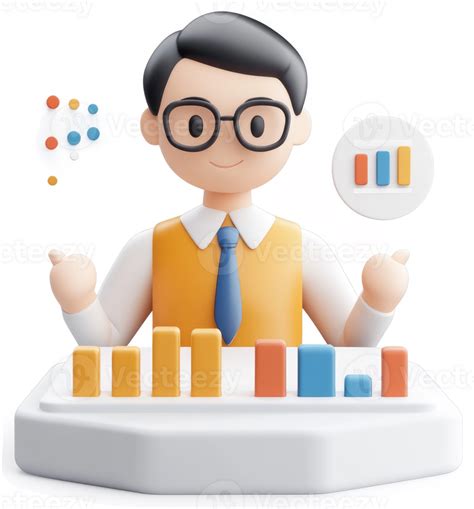 Animated Business Professional Displays Data Visualizations 60726946 Png