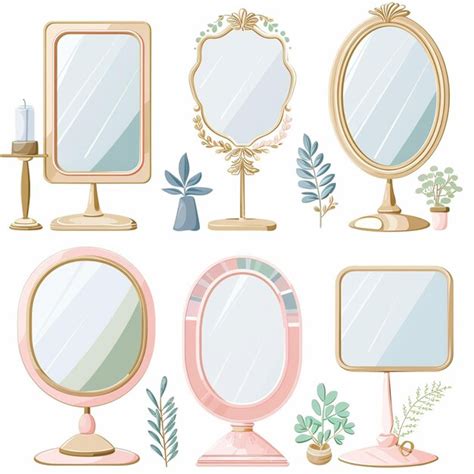 6 Clipart De Espejo Moderno Simple Y Minimalista Vector Premium