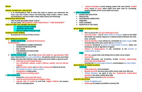 STS Prelim Midterm SEMI Final PRELIM SCIENCE TECHNOLOGY AND SOCIETY Is An
