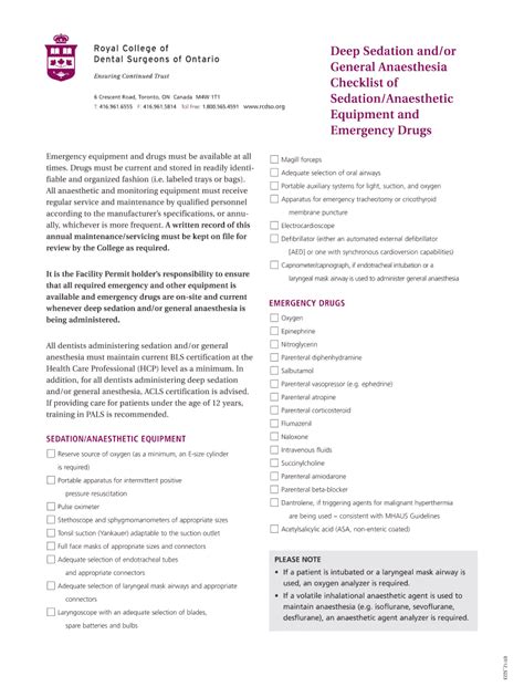 Fillable Online Deep Sedationgeneral Anesthesia Checklist Fax Email
