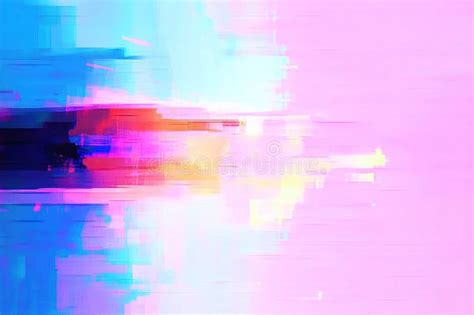 Futuristic Cyberpunk Abstract Background With Distorted Motion Glitch