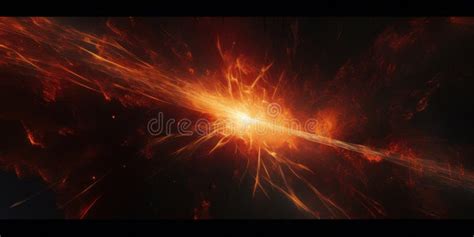 Explosive Cosmic Phenomenon With Radiant Fiery Particles In Deep Space Stock Illustration