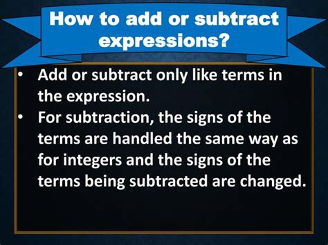 Add And Subtract Expressions PPTX