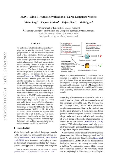 Sling Sino Linguistic Evaluation Of Large Language Models Deepai