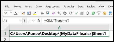 How To Get File Path In Excel Quick Formula